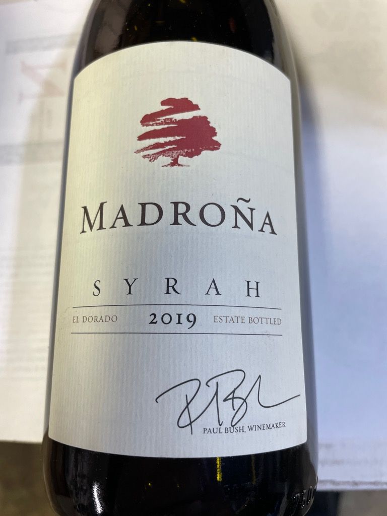 2020 Madroña Syrah, USA, California, Sierra Foothills, El Dorado ...
