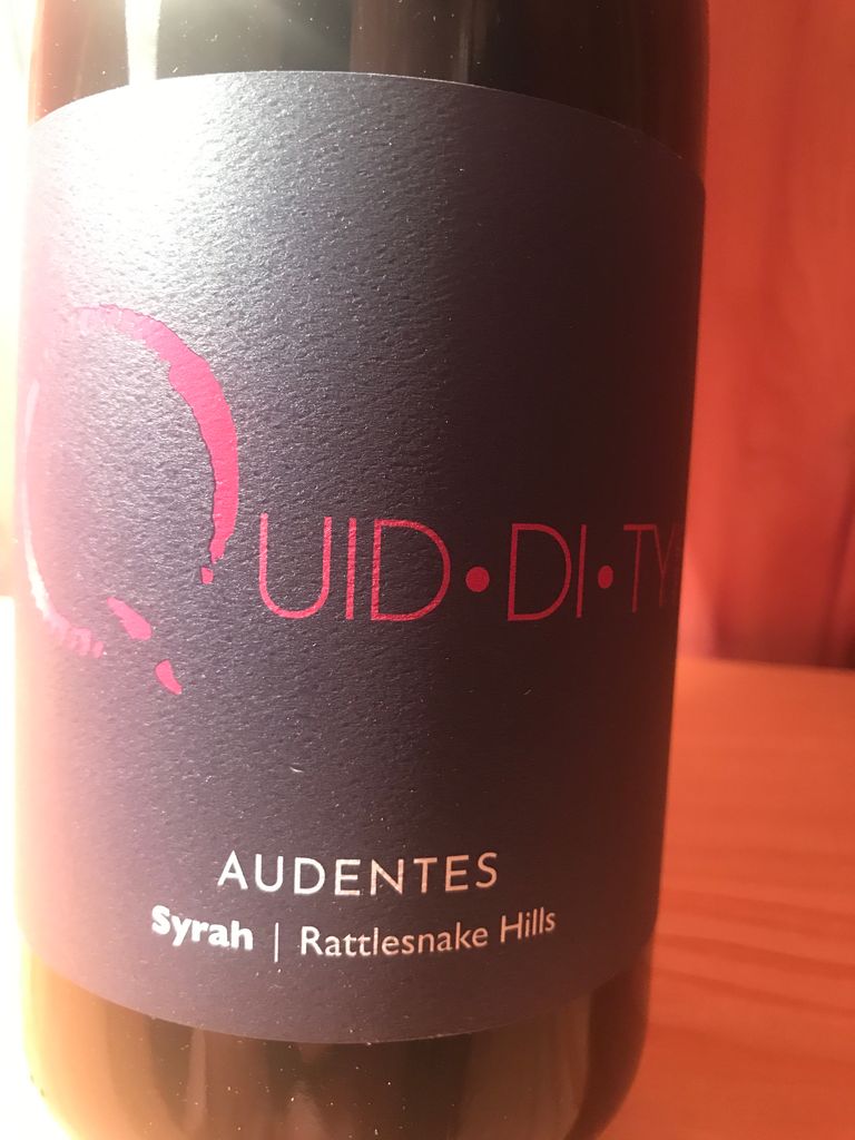 2018 Quiddity Wines Syrah Audentes, USA, Washington, Columbia Valley ...