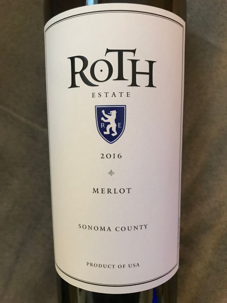 2016 Roth Estate Merlot, USA, California, Sonoma County, Alexander ...