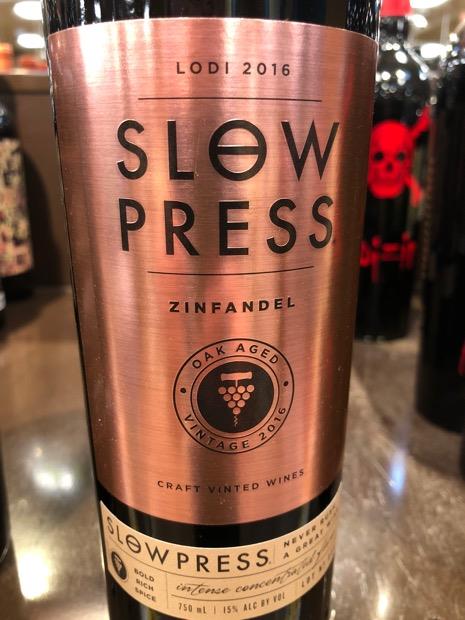 2016 Slow Press Wines Zinfandel, USA, California, Central Valley, Lodi ...