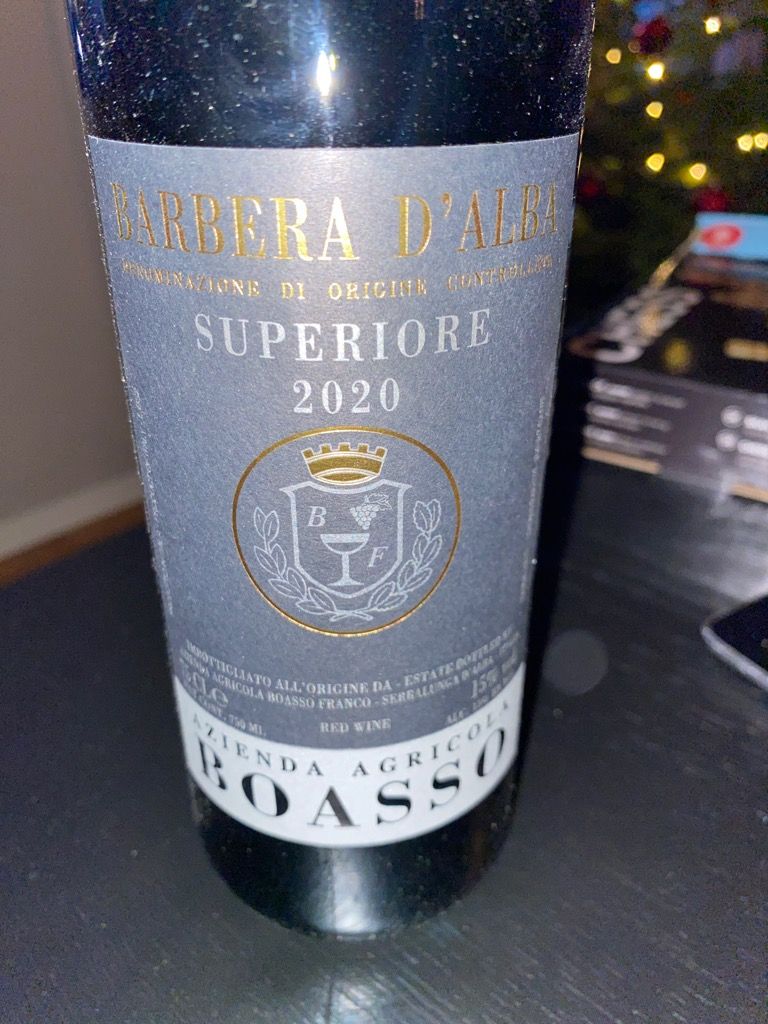 2020 Boasso Barbera d'Alba Superiore, Italy, Piedmont, Alba, Barbera d ...
