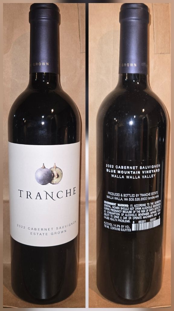 2022 Tranche Cellars Cabernet Sauvignon Estate, USA, Washington ...