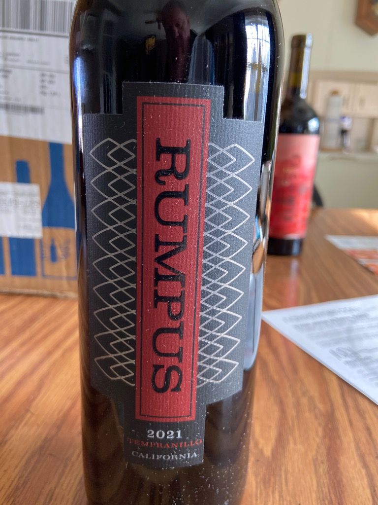 2021 Rumpus Tempranillo, USA, California - CellarTracker