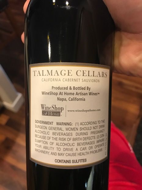2002 Talmage Cellars Cabernet Sauvignon, USA, California, Central Coast ...