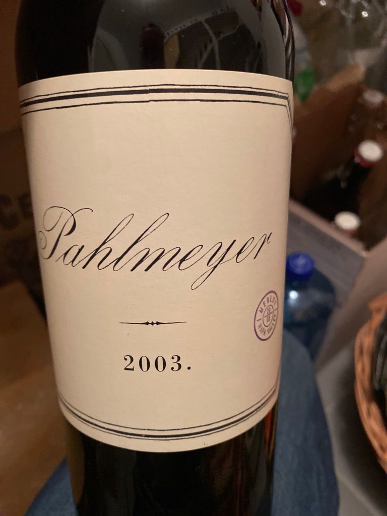 2003 Pahlmeyer Merlot, USA, California, Napa Valley - CellarTracker