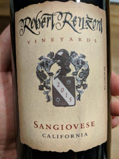 2015 Robert Renzoni Sangiovese, USA, California, South Coast, Temecula ...
