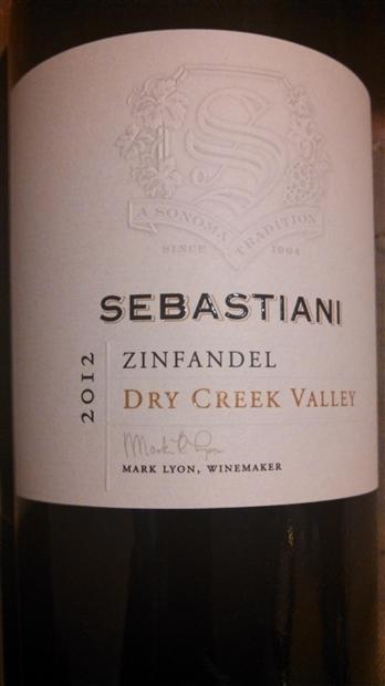 2012 Sebastiani Vineyards & Winery Zinfandel Dry Creek Valley, USA ...