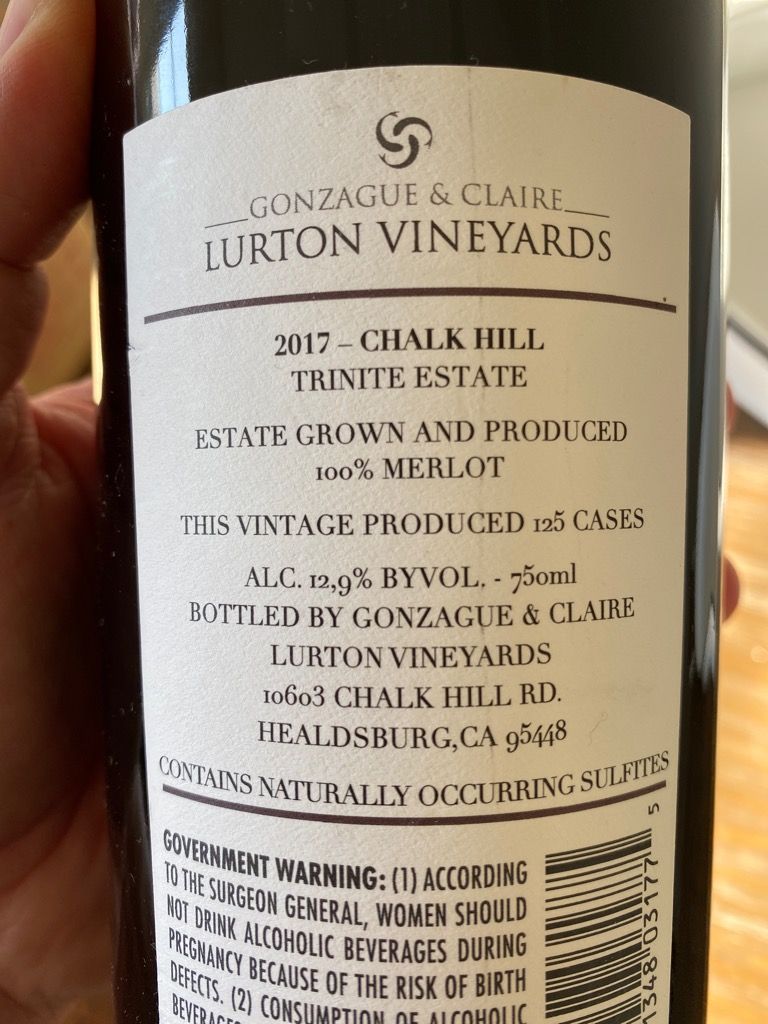 2014 G & C Lurton Merlot au Naturel, USA, California, Sonoma County ...