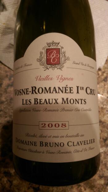 2008 Domaine Bruno Clavelier Vosne-Romanée 1er Cru Les Beaux Monts ...