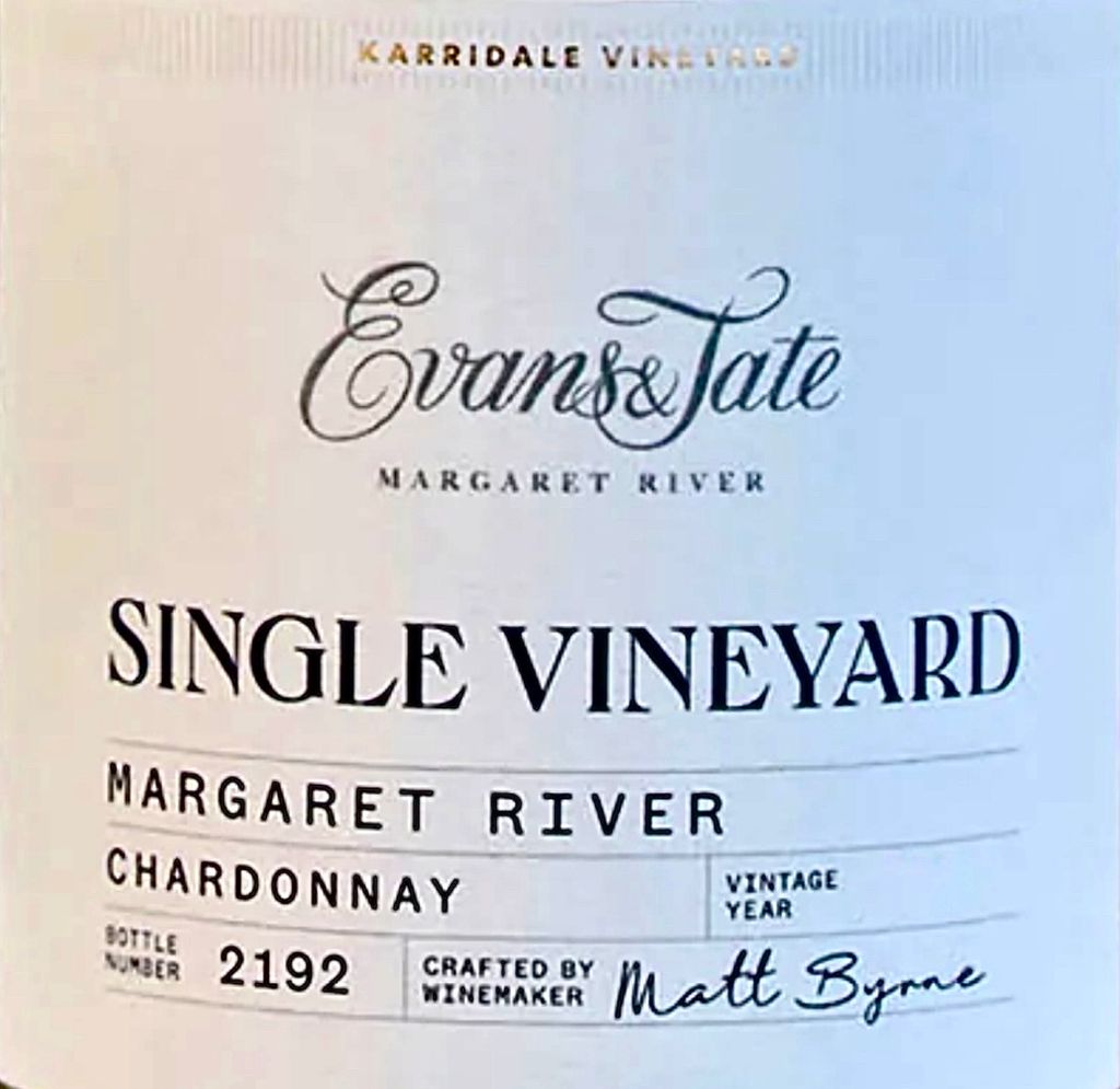 2022 Evans & Tate Chardonnay Single Vineyard Wildberry Springs Estate ...