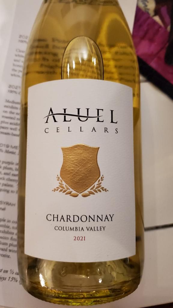 2021 Aluel Cellars Chardonnay Ancient Lakes and Evergreen Vineyard, USA ...