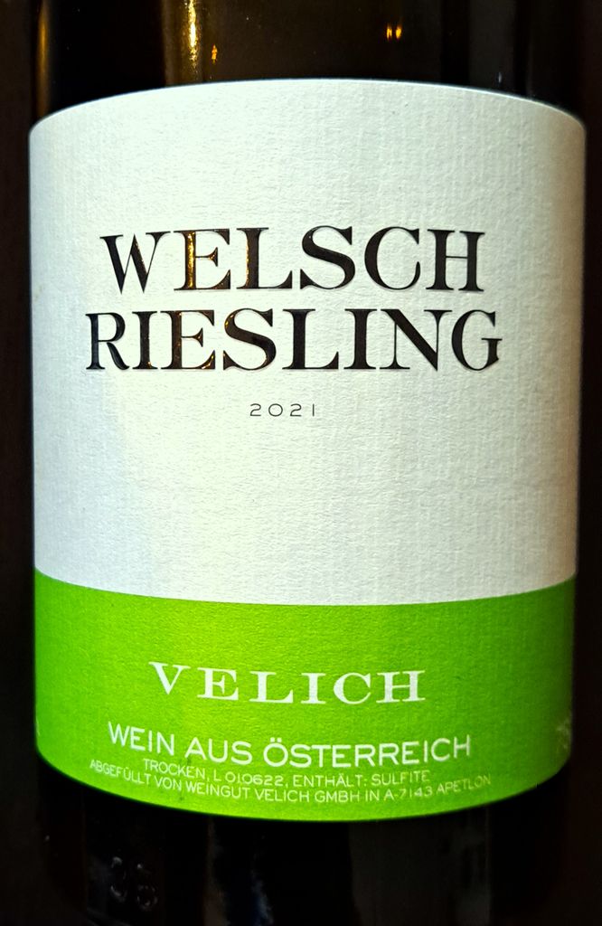 2021 Velich Welschriesling, Austria, Burgenland, Neusiedlersee ...