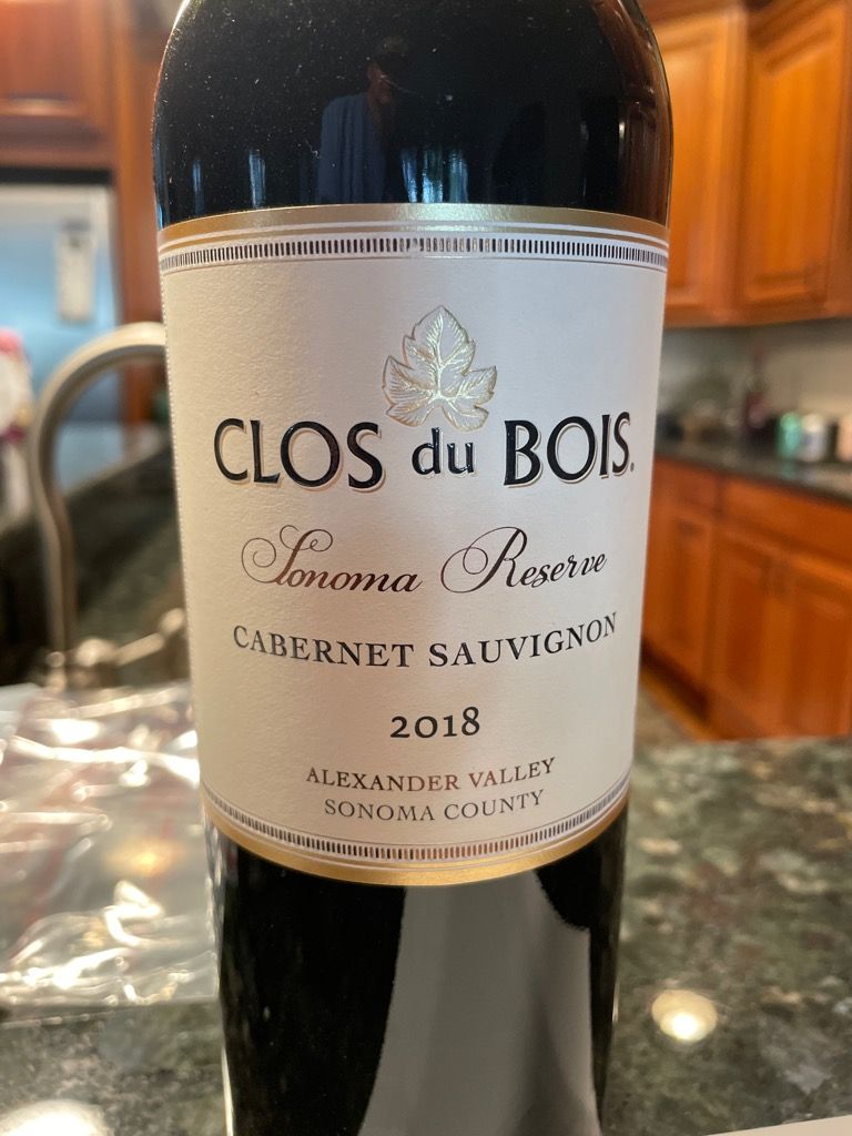 2018 Clos du Bois Cabernet Sauvignon Sonoma Reserve, USA, California ...