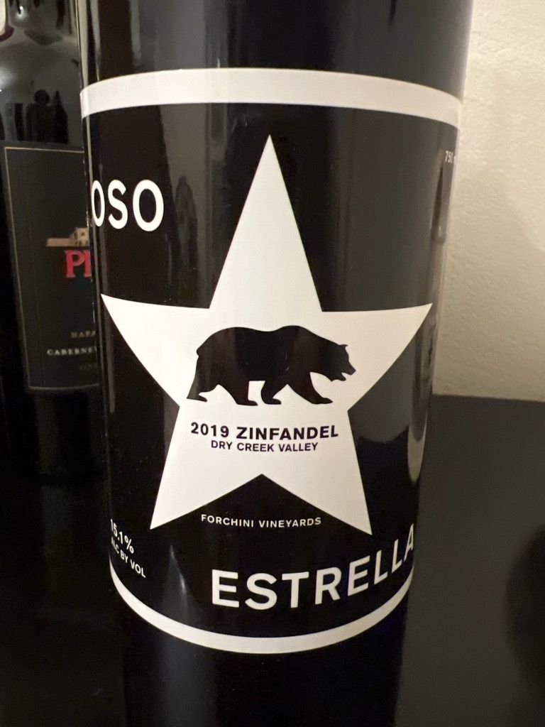 2019 Ron Yates Zinfandel Oso Estrella Forchini Vineyards, USA ...