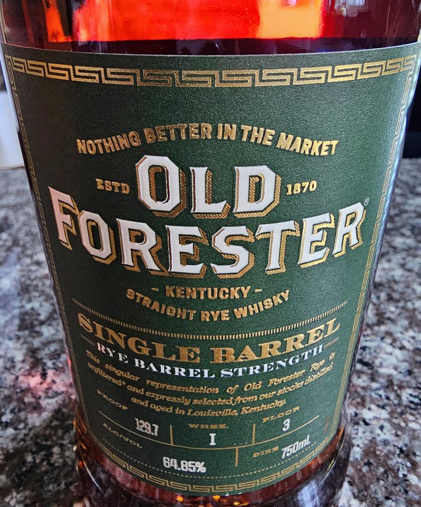 2024 Brown Forman Distillers Co. Old Forester Single Barrel Rye Barrel ...