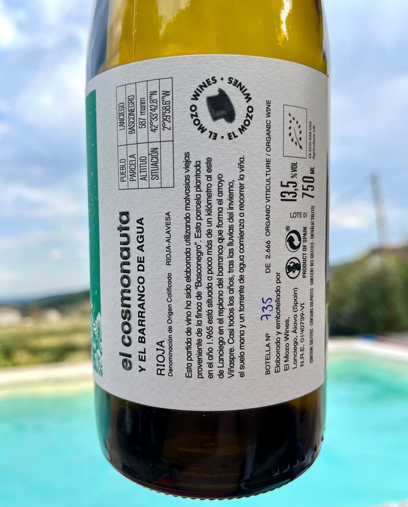 2020 El Mozo Wines Rioja El Cosmonauta en el Barranco de Agua ...