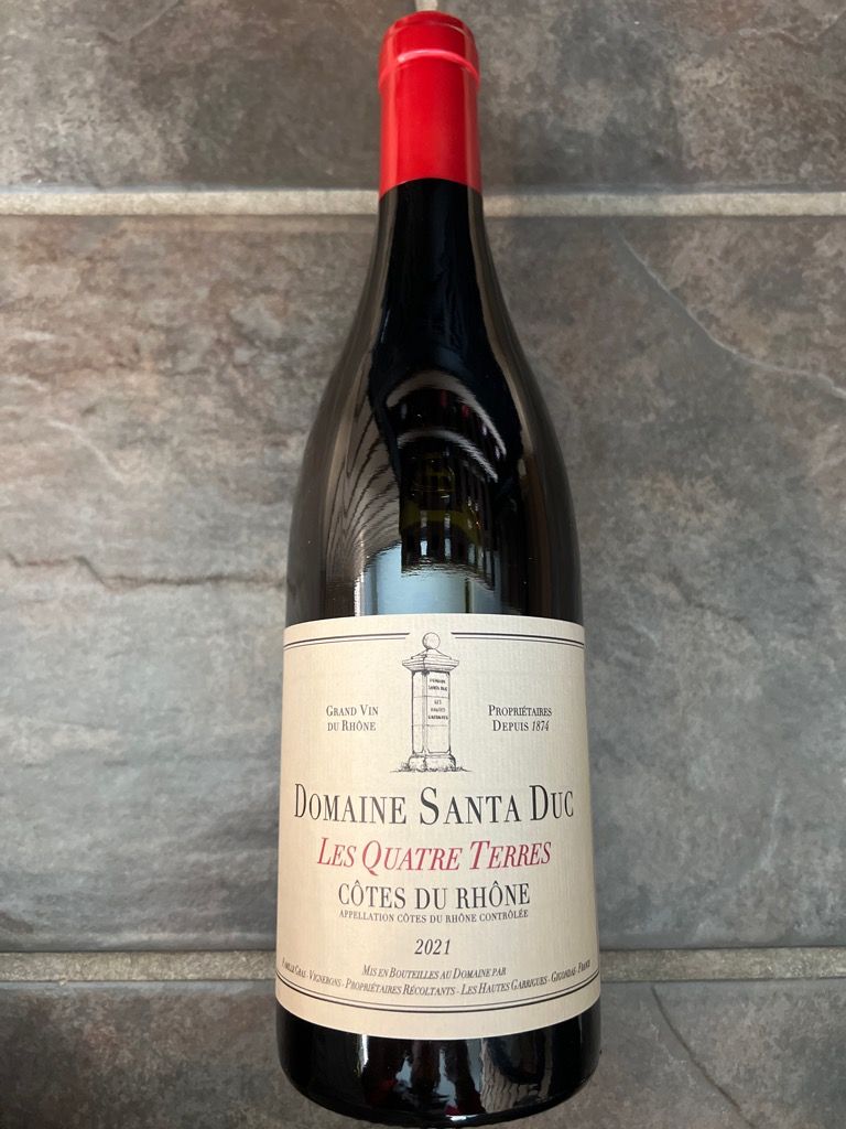 2021 Domaine Santa Duc Côtes du Rhône Les Quatre Terres, France, Rhône ...