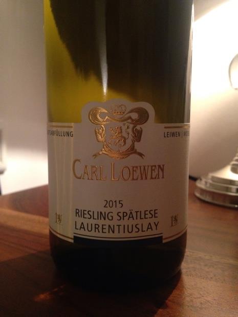 2015 Carl Loewen Leiwener Laurentiuslay Riesling Spätlese, Germany ...