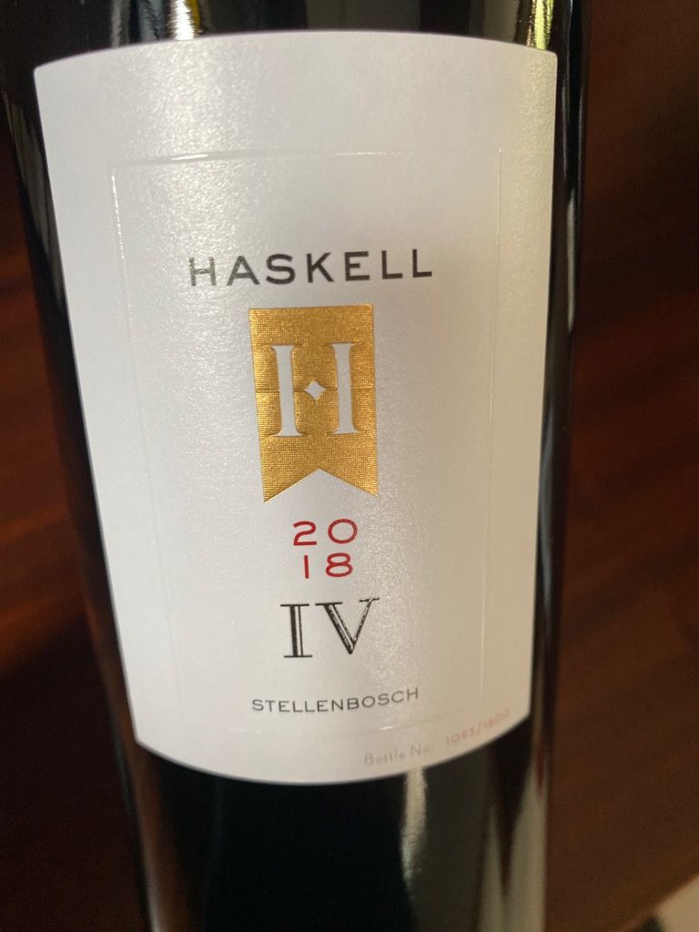 2018 Haskell IV, South Africa, Coastal Region, Stellenbosch - CellarTracker