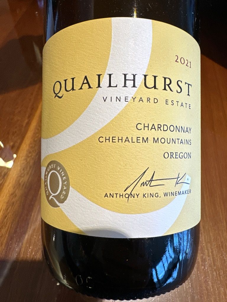 2021 Quailhurst Chardonnay, USA, Oregon, Willamette Valley, Chehalem ...