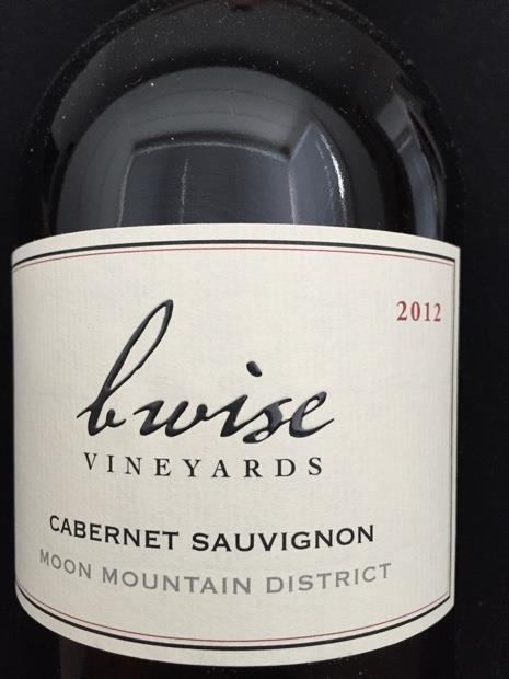 2012 B. Wise Vineyards Cabernet Sauvignon Moon Mountain District, USA ...