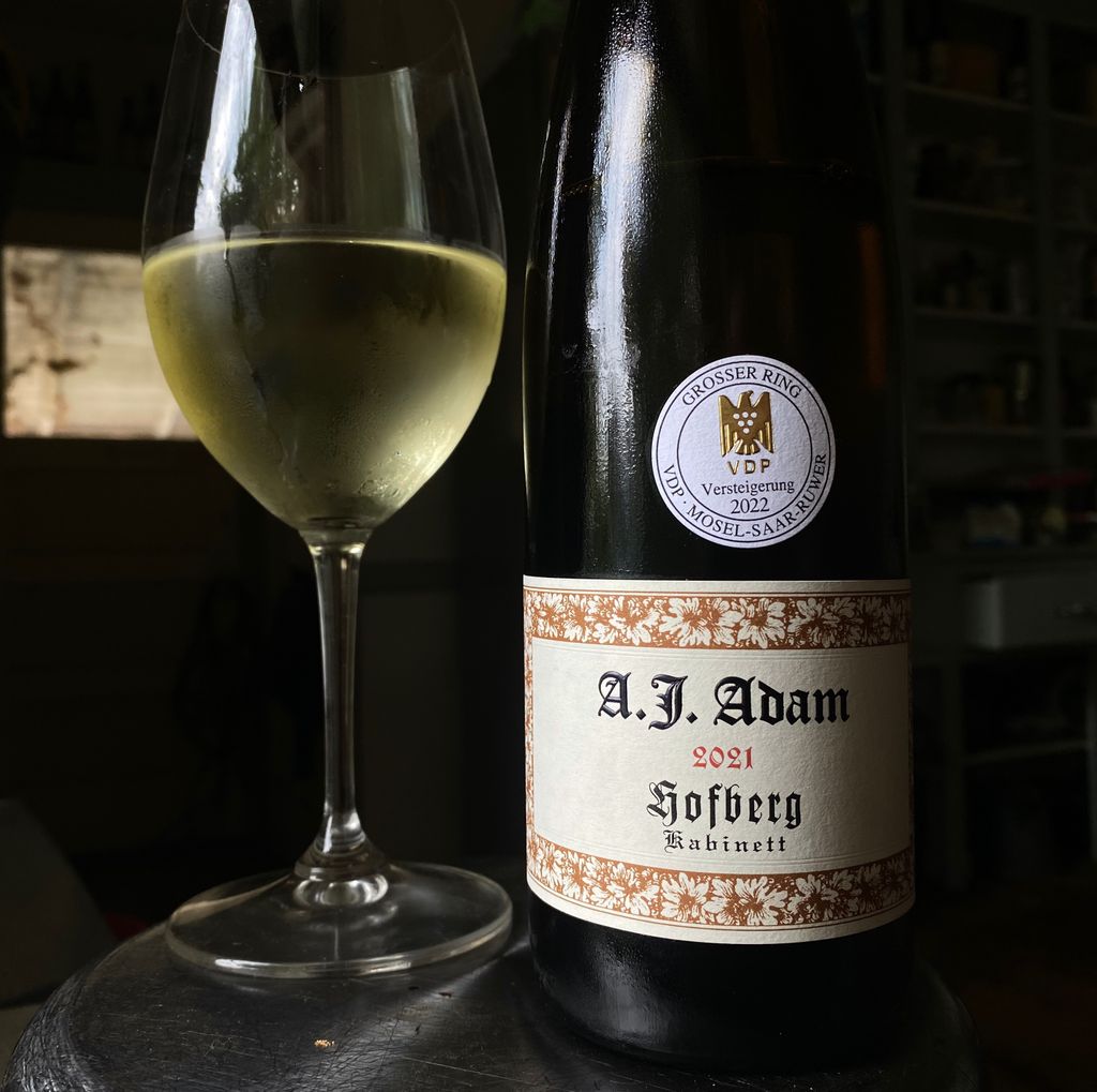 2021 A.J. Adam Hofberg Riesling Kabinett Alte Reben Auction, Germany ...