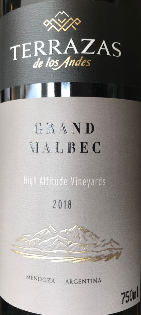 2019 Terrazas de Los Andes Malbec Grand Malbec, Argentina, Mendoza ...