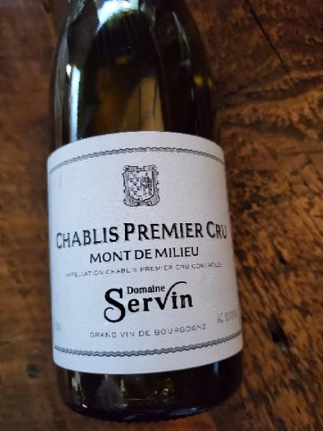 2016 Domaine Servin Chablis 1er Cru Mont de Milieu, France, Burgundy ...