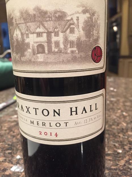 2014 Braxton Hall Merlot, USA, California, Sonoma County - CellarTracker