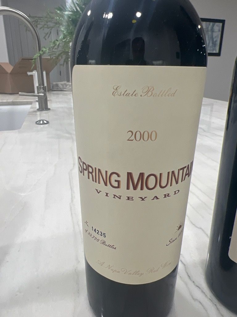 2000 Spring Mountain Vineyard Red Wine, USA, California, Napa Valley ...