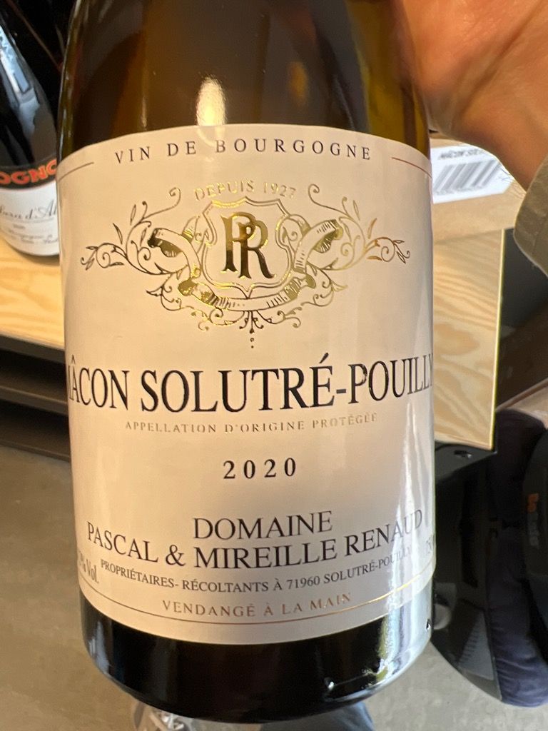 2020 Pascal & Mireille Renaud Mâcon Solutré-Pouilly, France, Burgundy ...