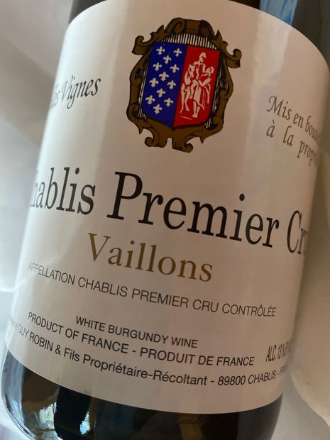 2017 Domaine Guy Robin et Fils Chablis 1er Cru Vaillons Vieilles Vignes ...