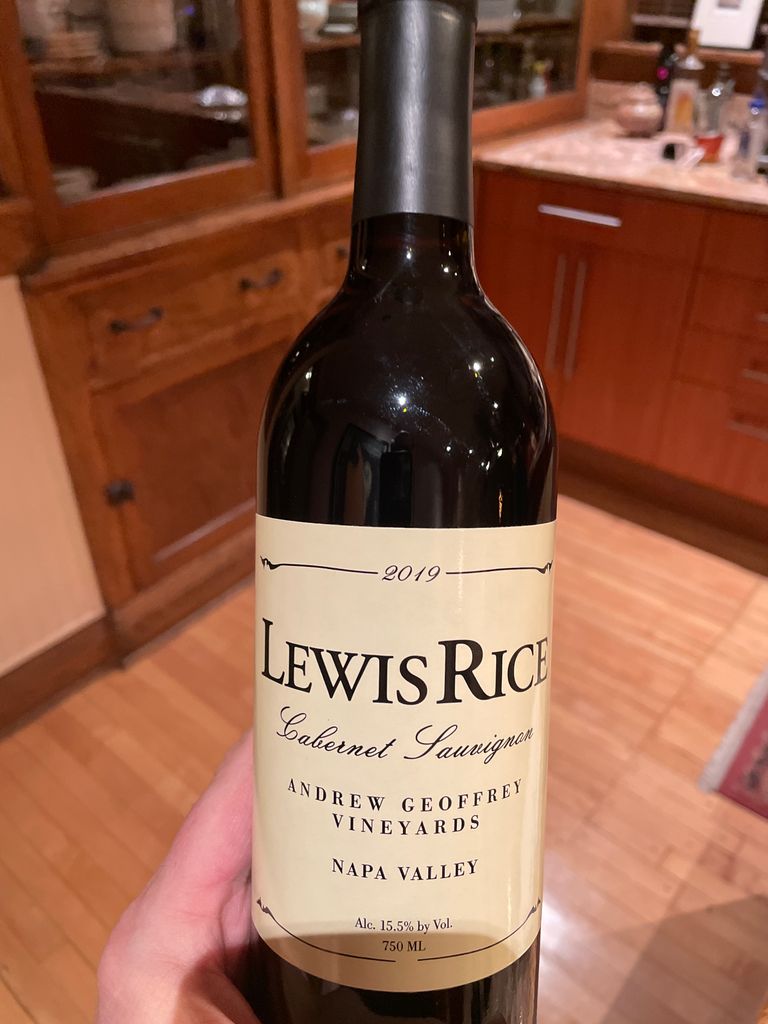 2019 Lewis Rice Cabernet Sauvignon Andrew Geoffrey Vineyards, USA ...