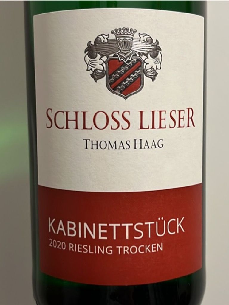 2020 Schloss Lieser Riesling Kabinettstück trocken, Germany, Mosel Saar ...