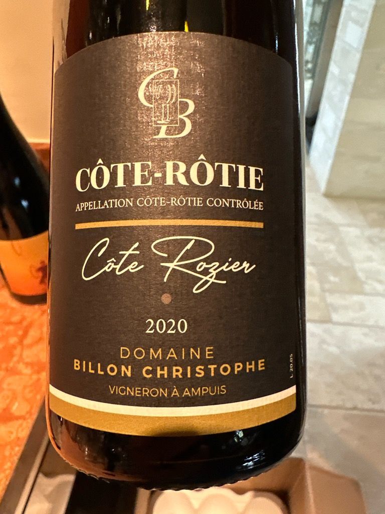 2020 Christophe Billon Côte-Rôtie Côte Rozier, France, Rhône, Northern ...