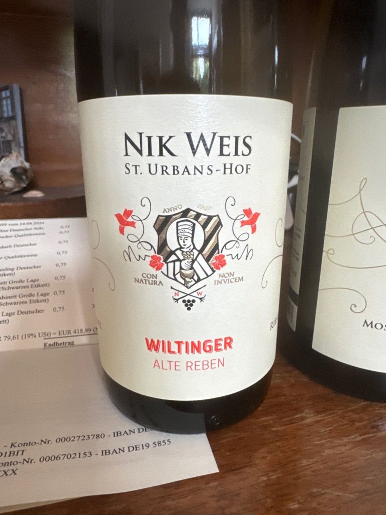 2019 Nik Weis / St. Urbans-Hof Riesling Wiltinger Alte Reben, Germany ...