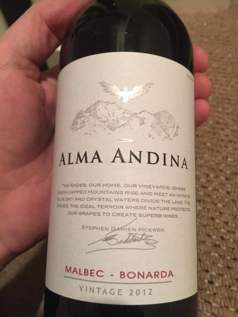 2012 Andean Vineyards Alma Andina Malbec - Bonarda, Argentina, Mendoza ...