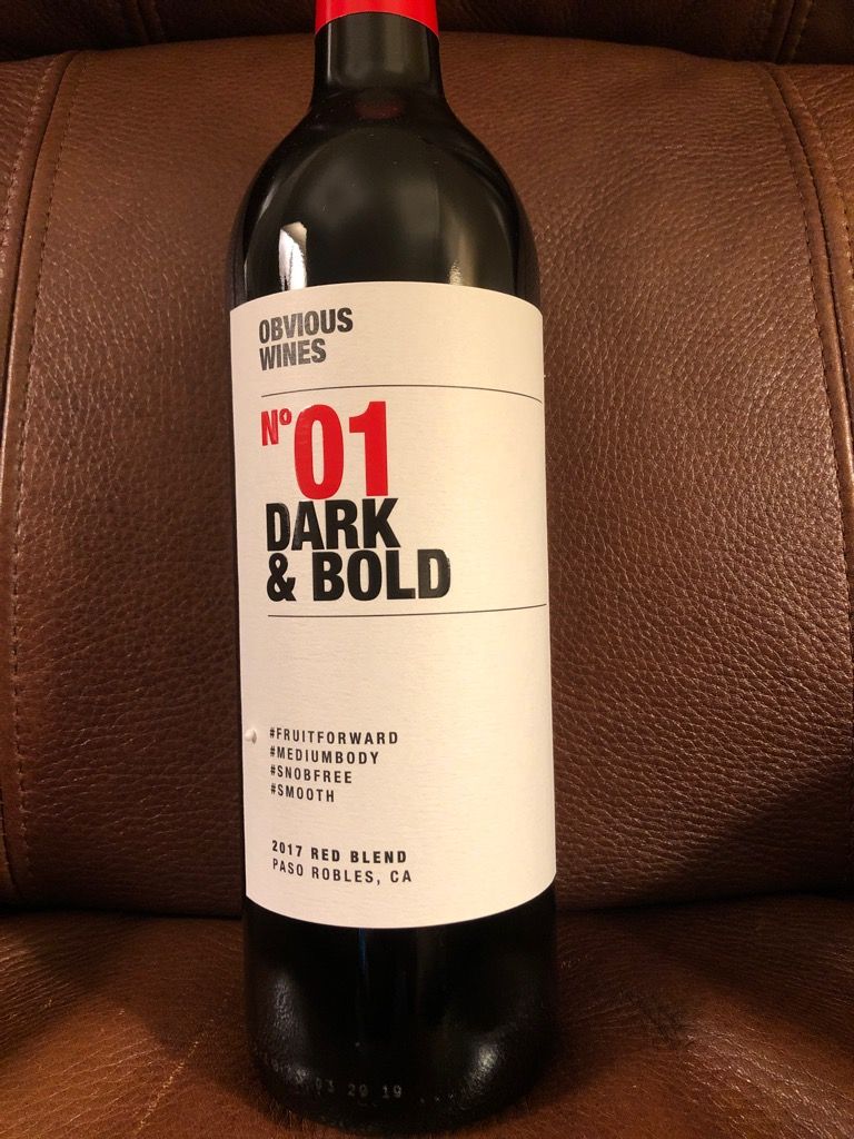 2020 Obvious Wines No. 1 Dark & Bold, USA, California, Central Coast ...