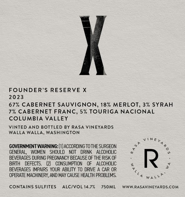 2023 Rasa Vineyards Founder's Reserve Blend #10, USA, Washington ...