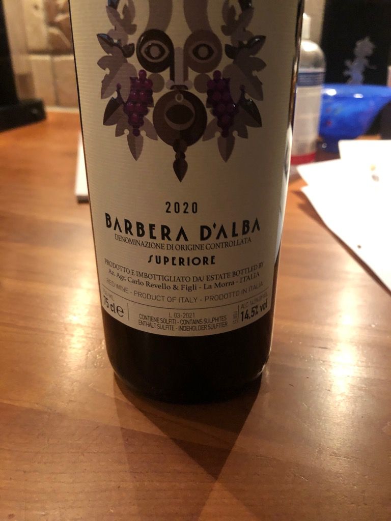 2021 Carlo Revello & Figli Barbera d'Alba Superiore, Italy, Piedmont ...