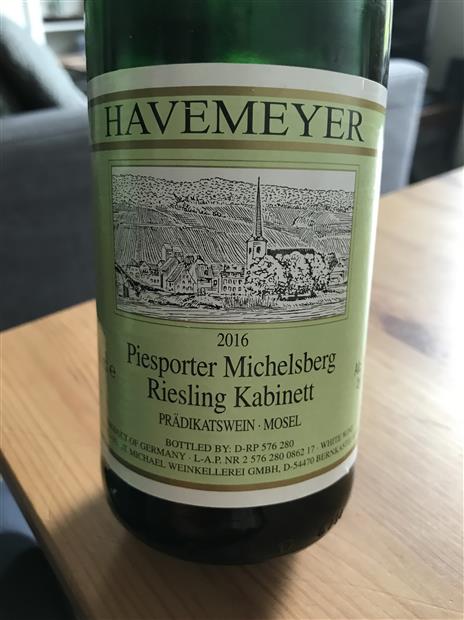 2016 Havemeyer Piesporter Michelsberg Riesling Kabinett, Germany, Mosel ...