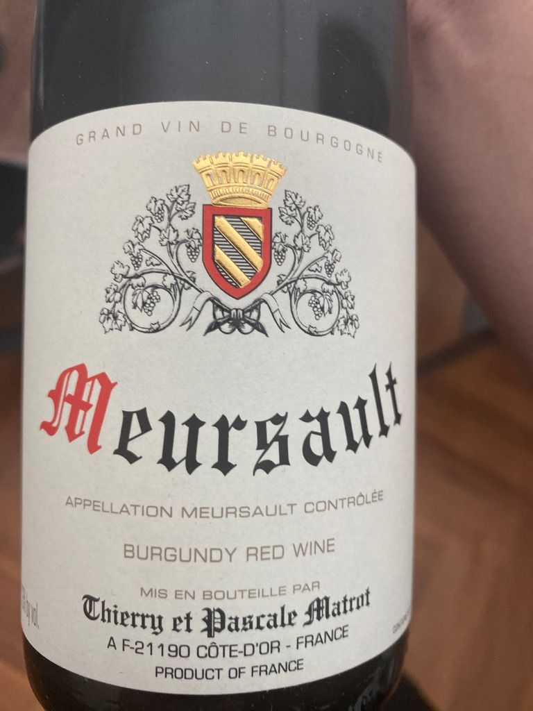 2017 Domaine Matrot Meursault Rouge, France, Burgundy, Côte de Beaune ...
