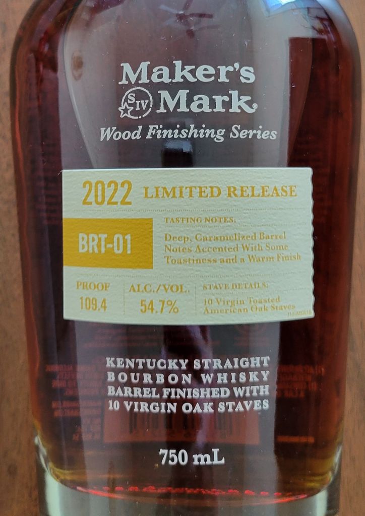 2022 Maker's Mark Wood Finishing Series 2022 Release BRT-01 Kentucky ...