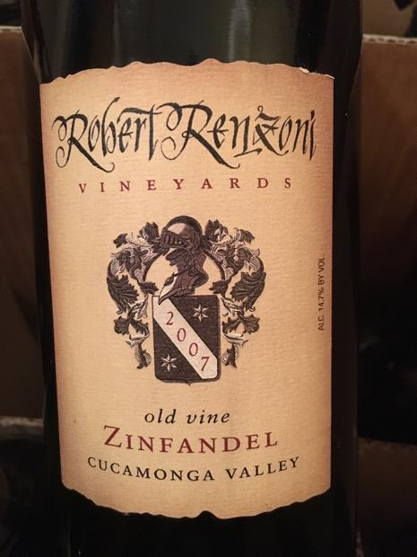 2007 Robert Renzoni Old Vine Zinfandel, USA, California, South Coast ...