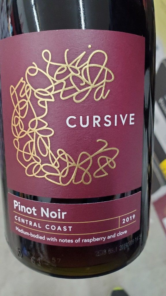 2019 Cursive Pinot Noir, USA, California, Central Coast - CellarTracker