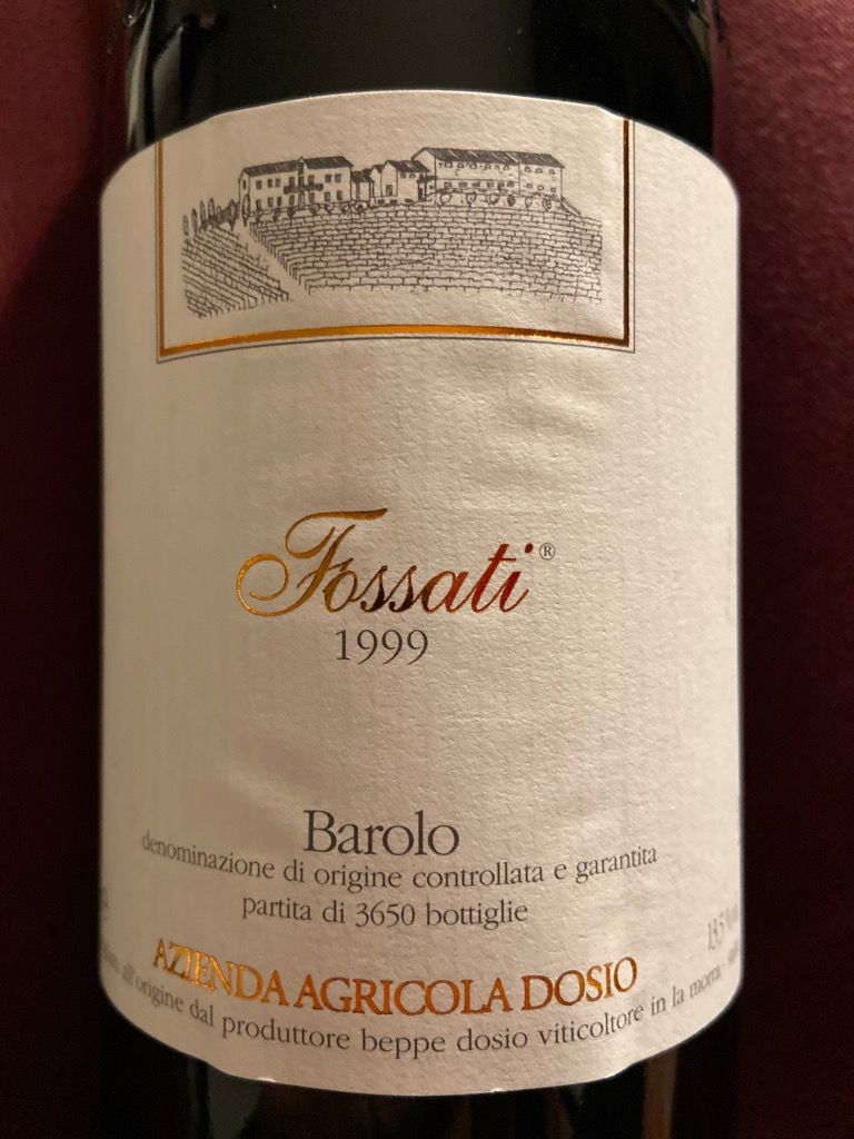 1999 Dosio Barolo Fossati, Italy, Piedmont, Langhe, Barolo - CellarTracker