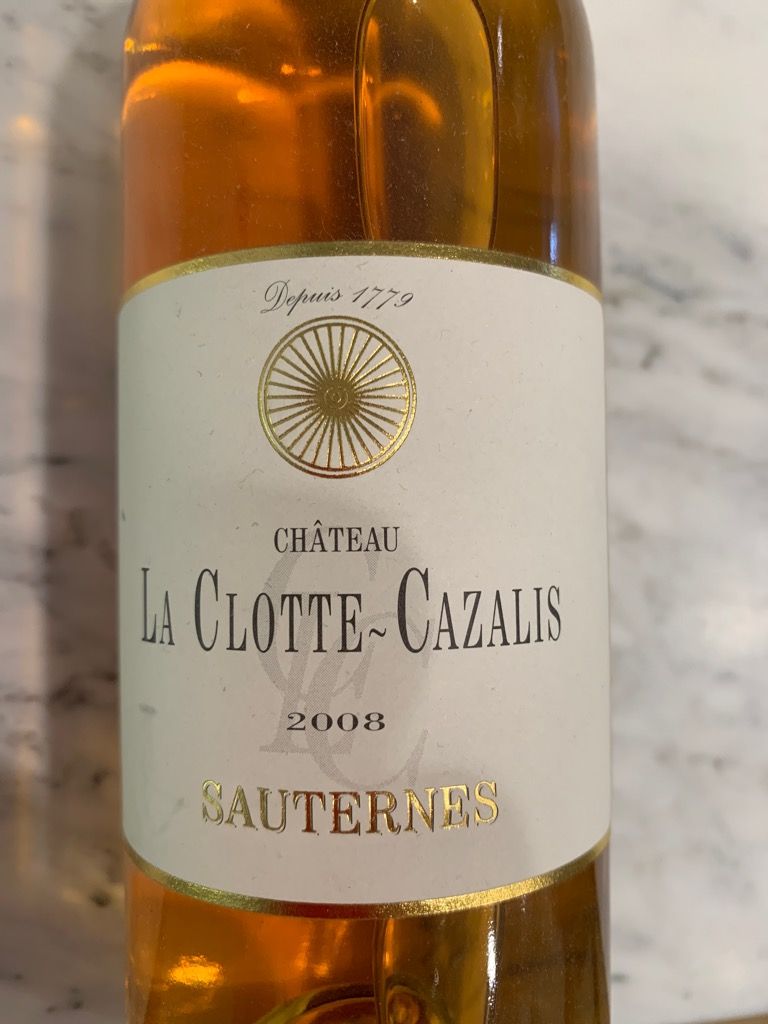 2008 Château La Clotte-Cazalis, France, Bordeaux, Sauternais, Sauternes ...