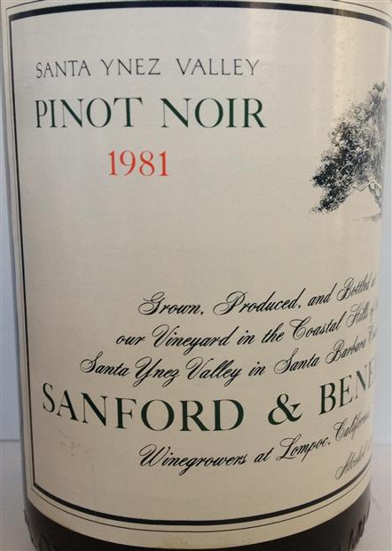 1979 Sanford & Benedict Pinot Noir Sanford & Benedict Vineyard, USA ...