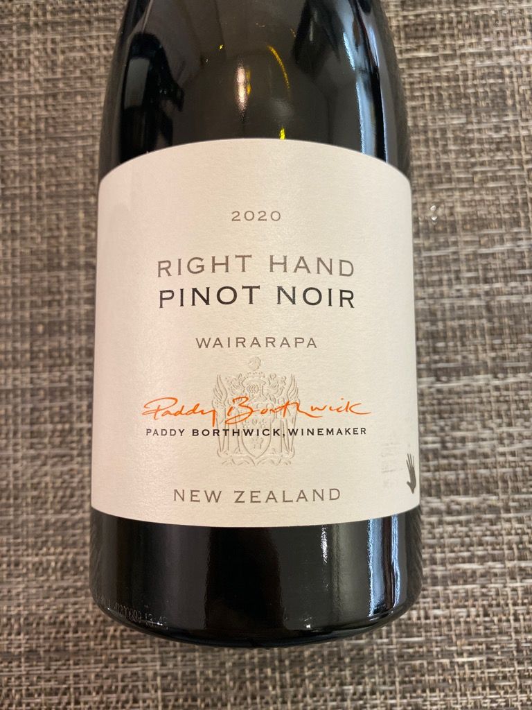2020 Paddy Borthwick Pinot Noir Right Hand, New Zealand, North Island ...