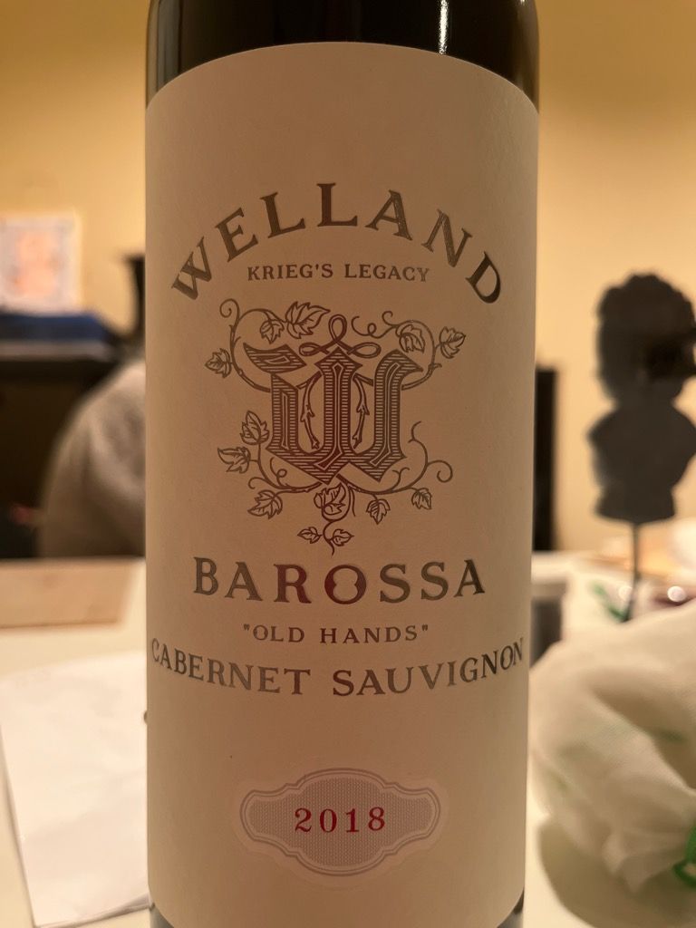 2018 Welland Cabernet Sauvignon Old Hands, Australia, South Australia ...